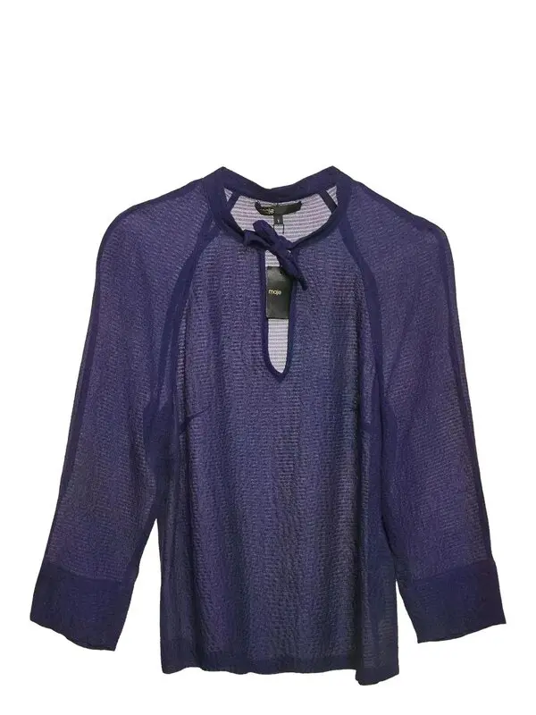 Maje Tie-neck Blouse - Blue