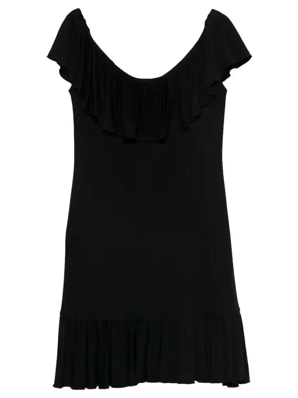 Celine 2000s Ruffle-detailing Dress - Black