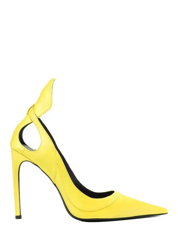 Nina Ricci 105mm Cut-out Satin Pumps - Yellow