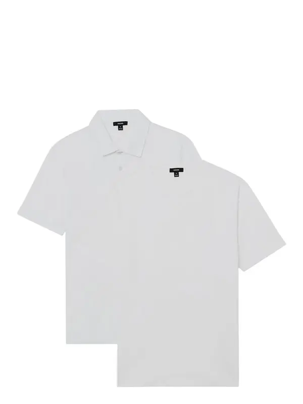 REISS Count/earl Airwater-cotton T-shirt And Polo Shirt 2-pack - White