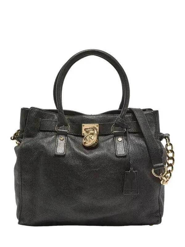 Michael Kors Hamilton Leather Shoulder Bag - Black