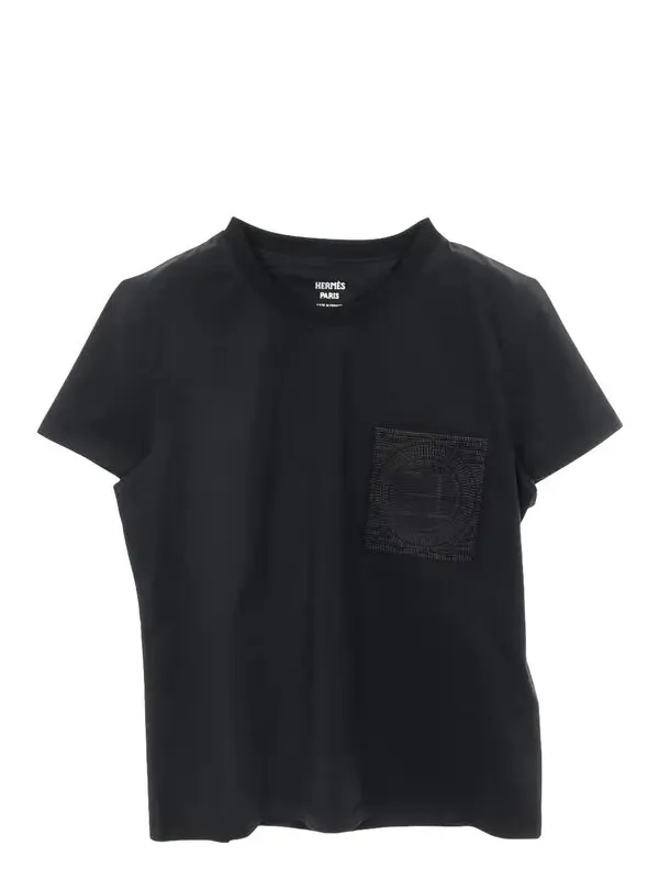 Hermès Embroidered Pocket T-shirt - Black