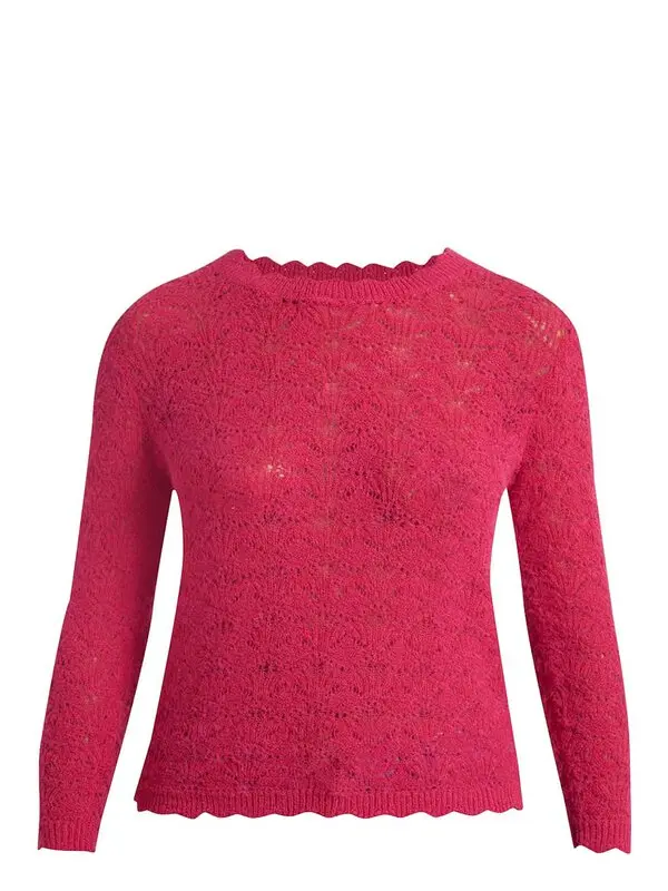Isabel Marant Leonette Pointelle Knit Sweater - Fuschia