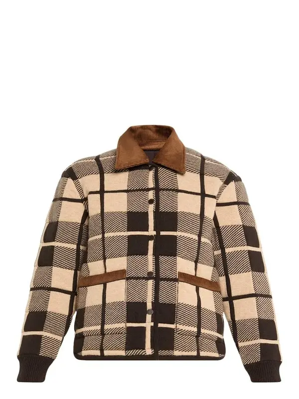 Guest In Residence Quilted Plaid Liner Jacket - Burnt Coco