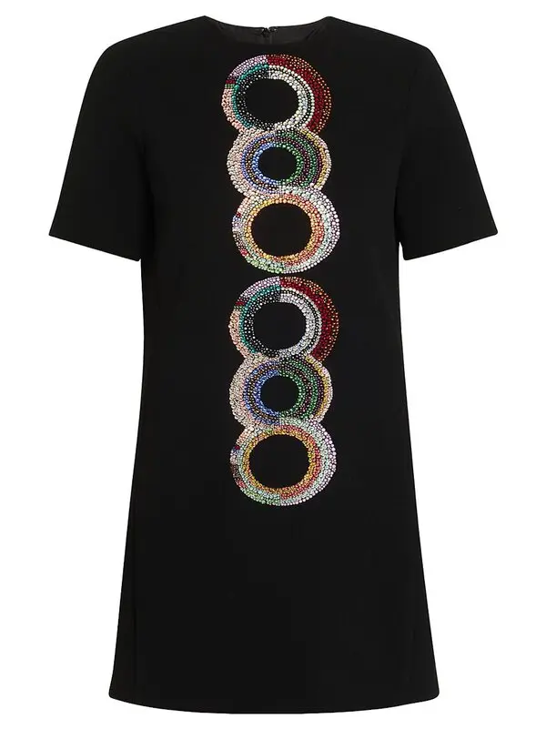 Libertine Sonia Crystal Embellished T-shirt Dress - Black