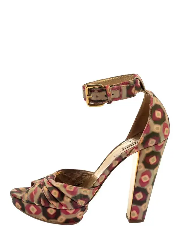 Miu Miu 125mm Leather Heeled Sandals - Neutrals