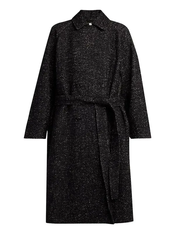 THE ROW Macaria Belted Wool Overcoat - Black