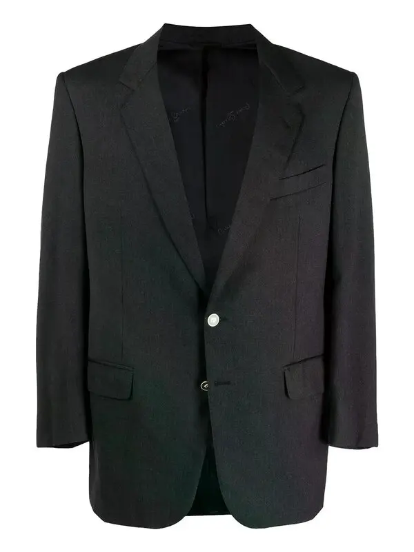 Pierre Cardin 1990s Contrasting Lapel Blazer - Grey