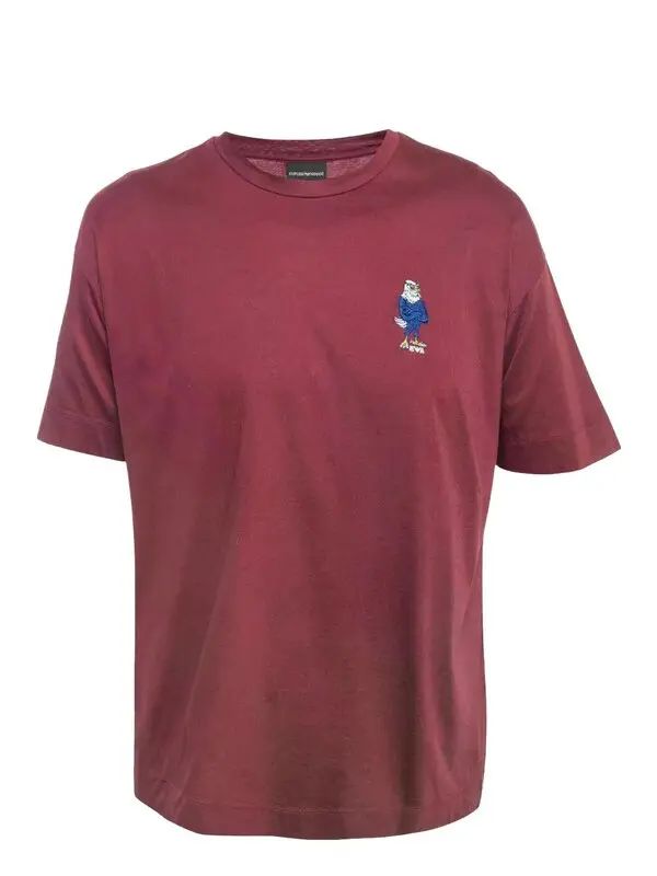 Emporio Armani Embroidered T-shirt - Red
