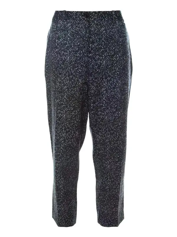 Michael Kors Vintage Herringbone Wool Trousers - Grey