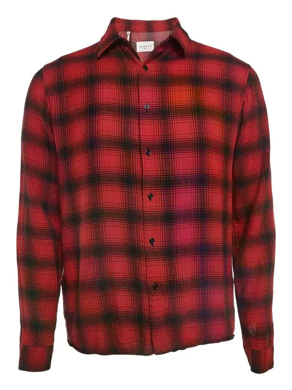 Sandro Plaid Cotton Shirt - Red