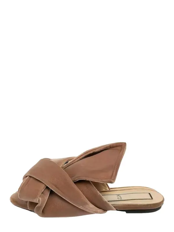 N°21 Knotted Velvet Slide Sandals - Neutrals