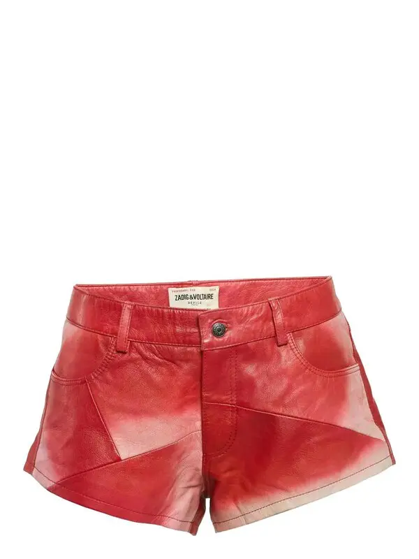 Zadig&Voltaire Leather Shorts - Red
