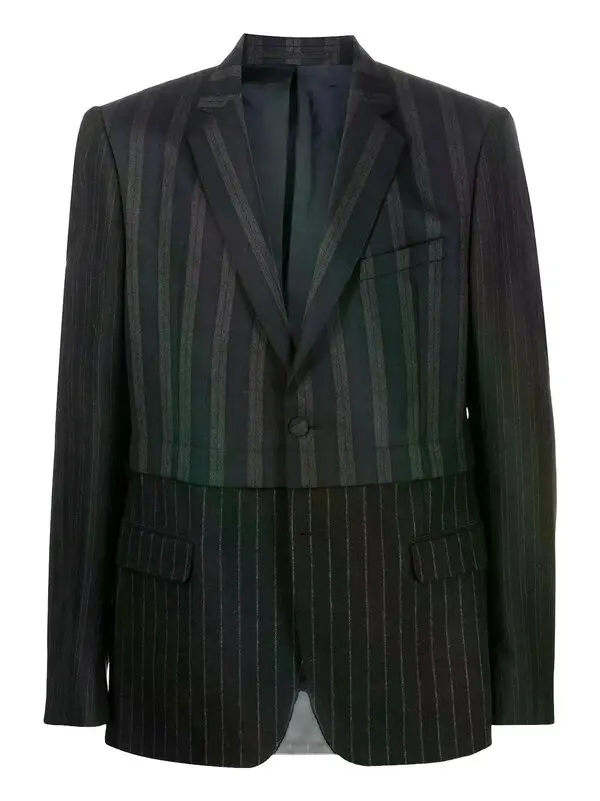 WALTER VAN BEIRENDONCK Pinstripe-panel Blazer - Blue