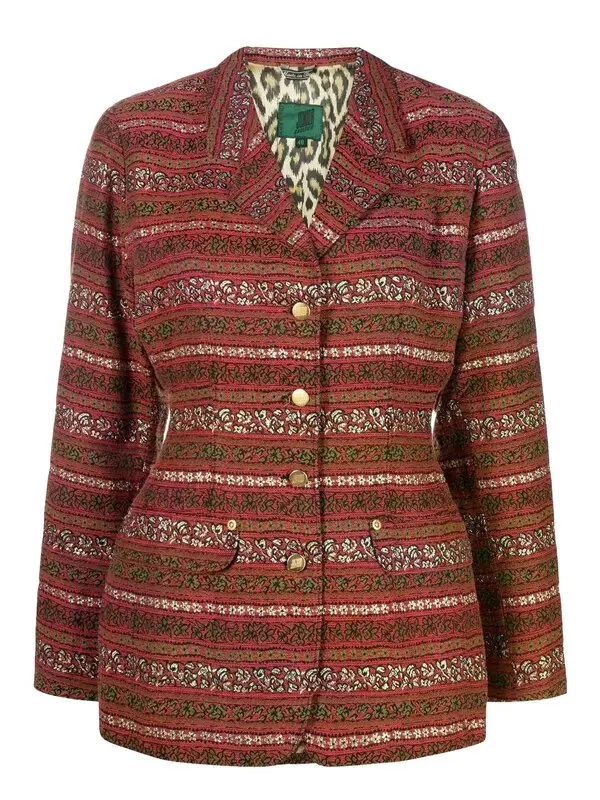 JEAN PAUL GAULTIER 1990s Graphic-print Single-breasted Blazer - Red