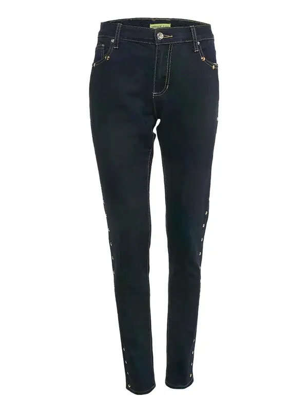 Versace Studded Five-pocket Jeans - Blue