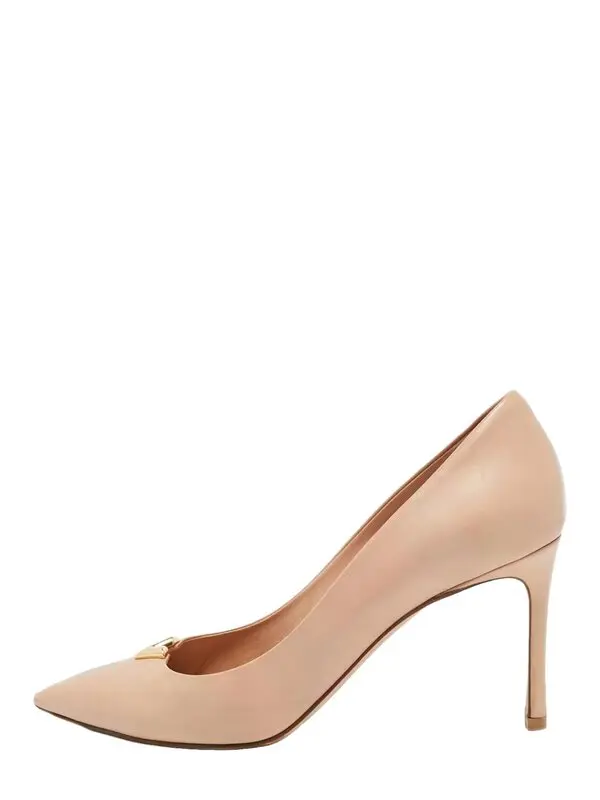 LOUIS VUITTON Logo-plaque Leather Pumps - Neutrals