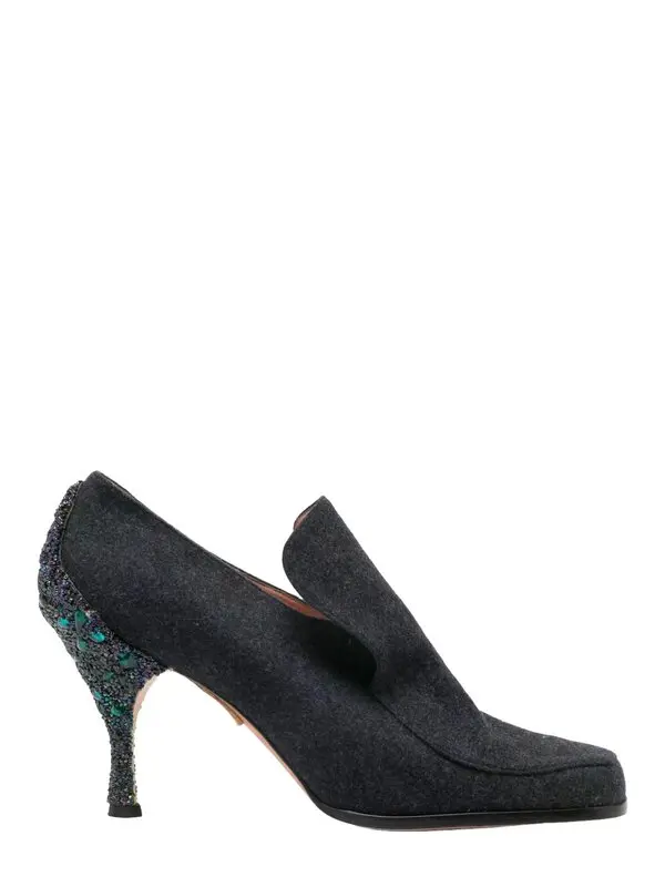 ROMEO GIGLI 1990s Crystal-embellished Pumps - Grey