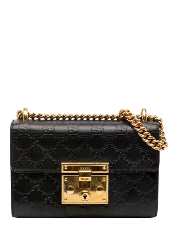 Gucci Small Sissima Padlock Crossbody Bag - Black