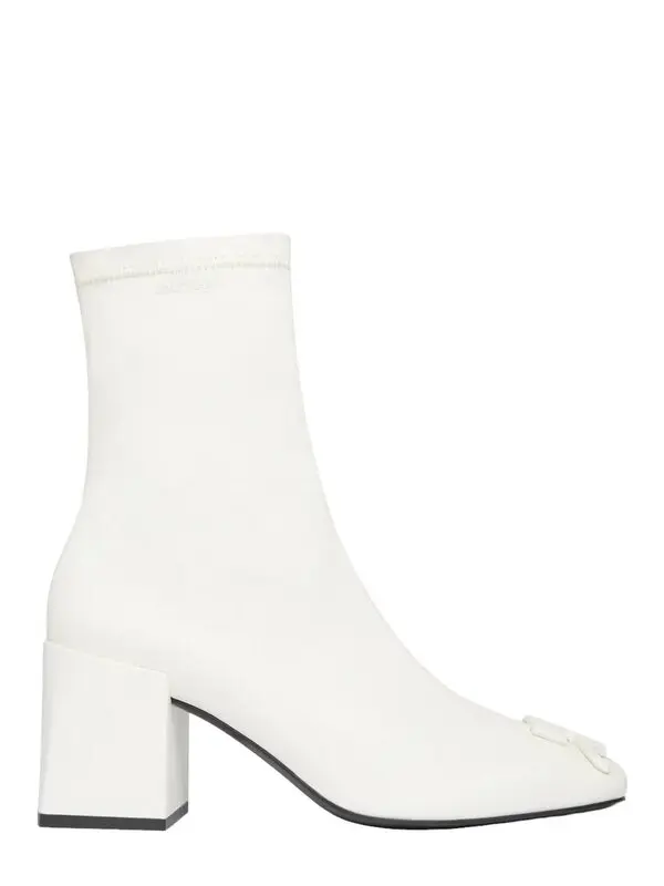 COURREGES Ankle Boots With 70mm Block Heel - White