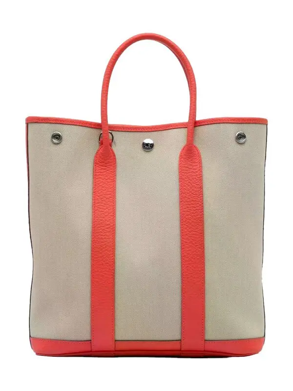 Hermès Toile Garden Party File 28 Satchel - Brown