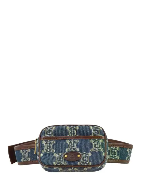 Celine 1990-2000s Macadam-pattern Belt Bag - Blue