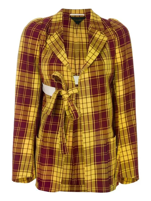 Comme Des Garçons Tartan Tied-up Blazer - Multicolour