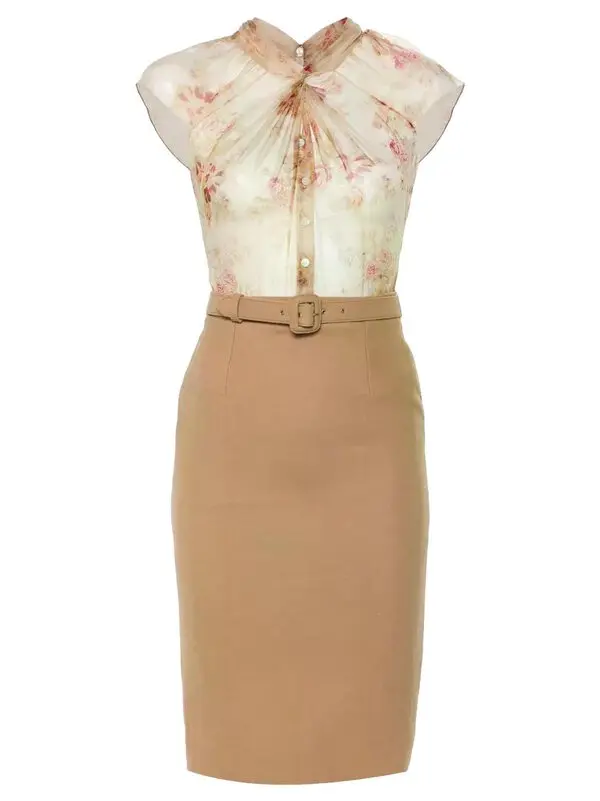 Dior 2010s Floral-print Semi-sheer Dress - Neutrals