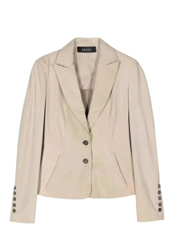 Gucci 2000s Leather Jacket - Neutrals