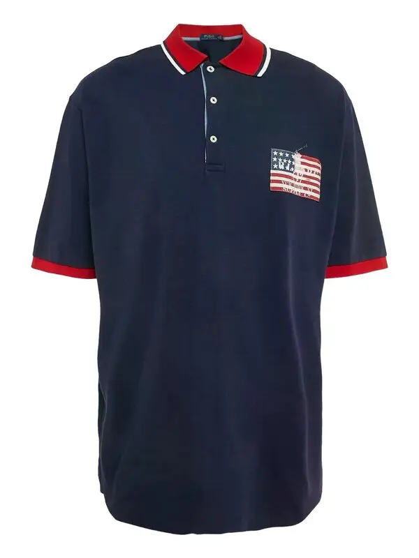 Polo Ralph Lauren Pre-owned Contrasting-collar Polo Shirt - Blue