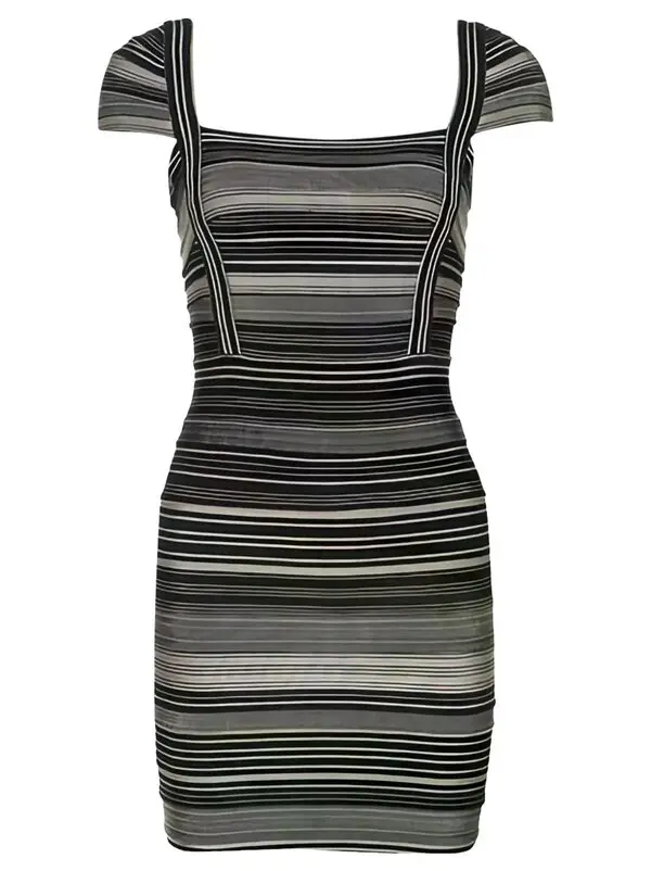 Herve Leger Sandra Striped Dress - Black