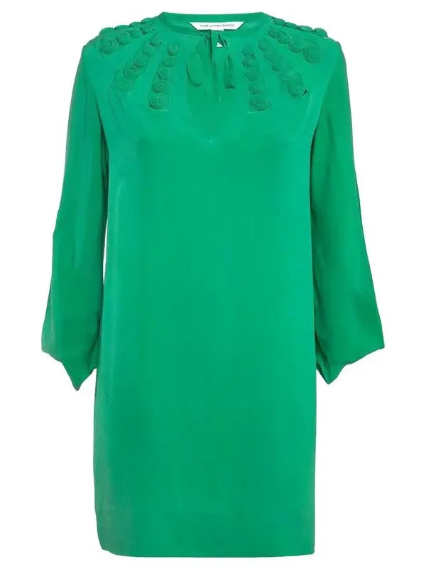 Diane Von Furstenberg 2023 Silk Rosette Mini Dress - Green
