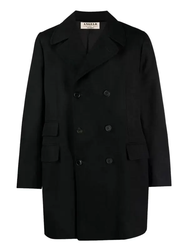 A.N.G.E.L.O. VINTAGE CULT 1970s Double-breasted Wool Coat - Black
