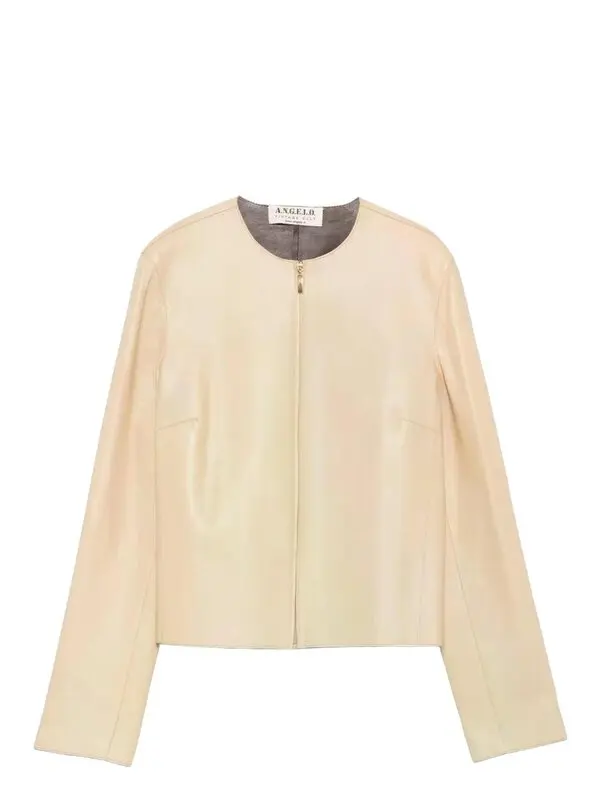 A.N.G.E.L.O. VINTAGE CULT 2000s Leather Zip-up Jacket - Neutrals