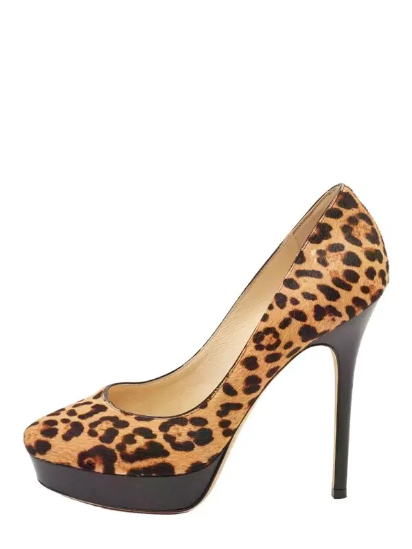 JIMMY CHOO 130mm Leather Heeled Pumps - Brown