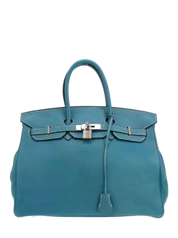 Hermès Birkin 35 Leather Tote Bag - Blue