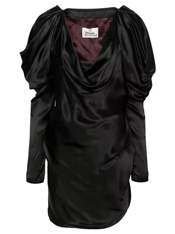 VIVIENNE WESTWOOD 2000s Virginia Satin Minidress - Black
