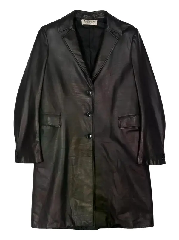 A.N.G.E.L.O. VINTAGE CULT 2000s Single-breasted Leather Coat - Black