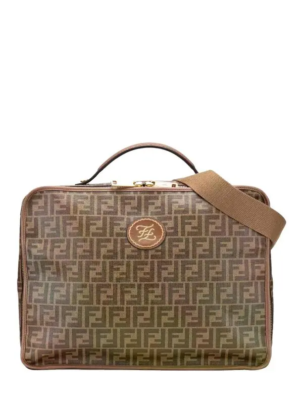 Fendi Zucca Coated Canvas Karligraphy Travel Bag - Brown