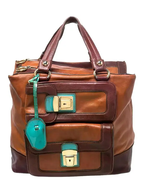 Dolce & Gabbana Leather Dual-pocket Bag - Brown