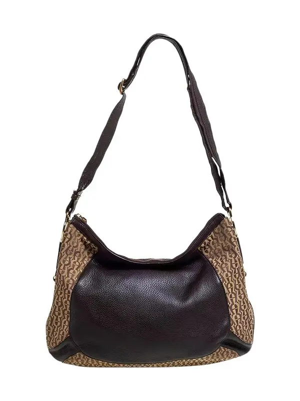AIGNER Signature Canvas Shoulder Bag - Brown