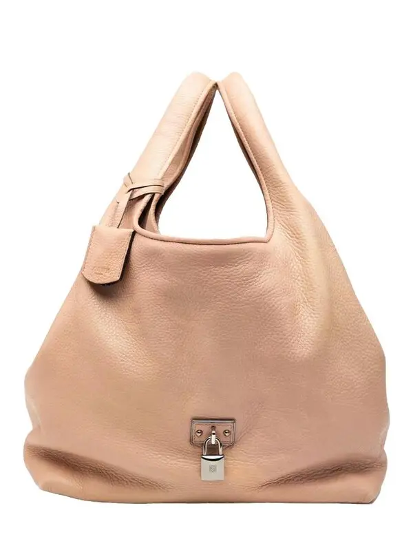 Loewe Calfskin Calle Lock Shoulder Bag - Brown