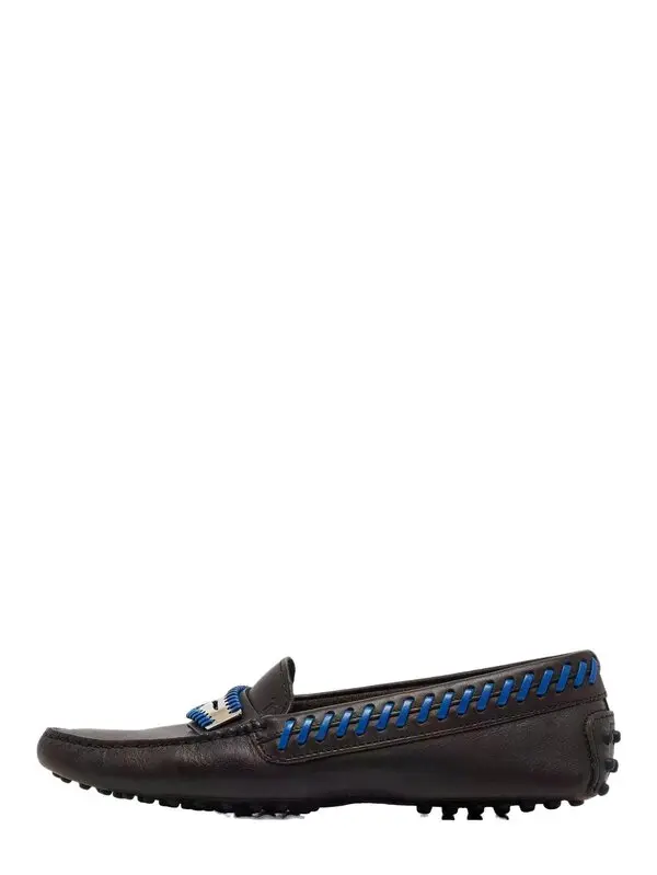 TOD'S Leather Stitching Loafers - Brown
