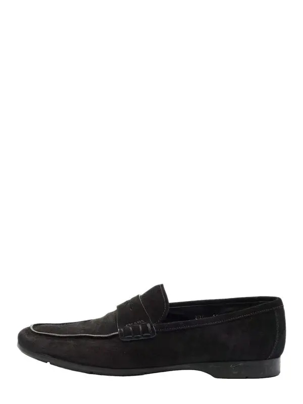 Prada Suede Penny-strap Loafers - Black