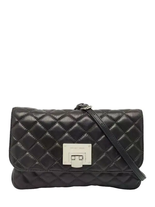 Michael Kors Quilted Leather Crossbody Bag - Black