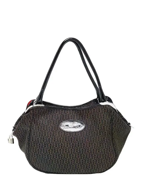 AIGNER Monogram-pattern Shoulder Bag - Black