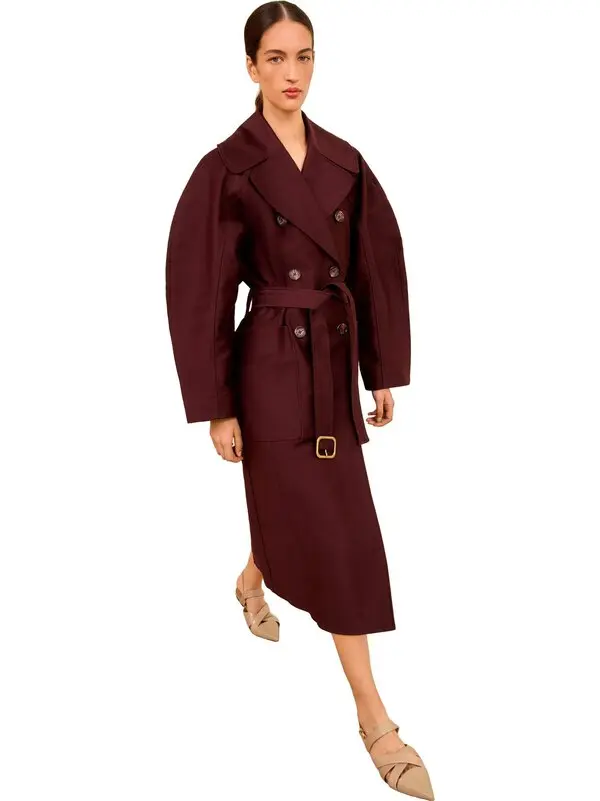 Ulla Johnson Fleur Belted Trench Coat - Claret