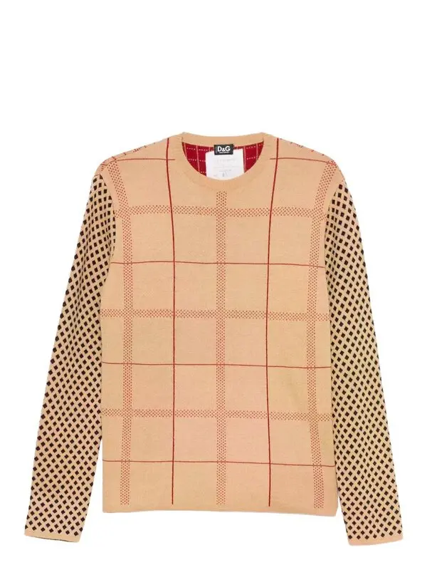 Dolce & Gabbana 2001-2002 Grid-pattern Sweater - Brown