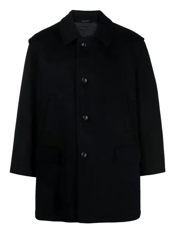 A.N.G.E.L.O. VINTAGE CULT 1990 Single-breasted Wool Blend Coat - Blue