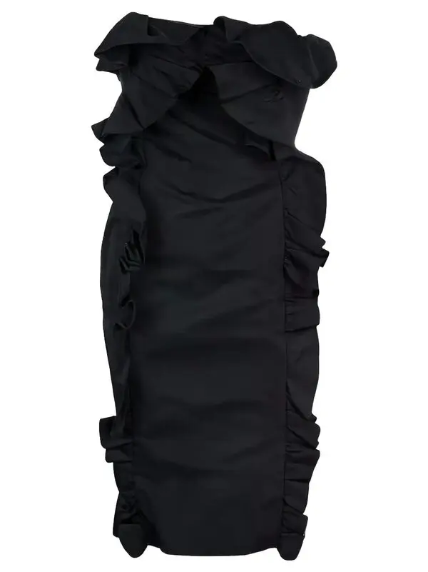 Giambattista Valli Cotton-blend Ruffled Dress - Black
